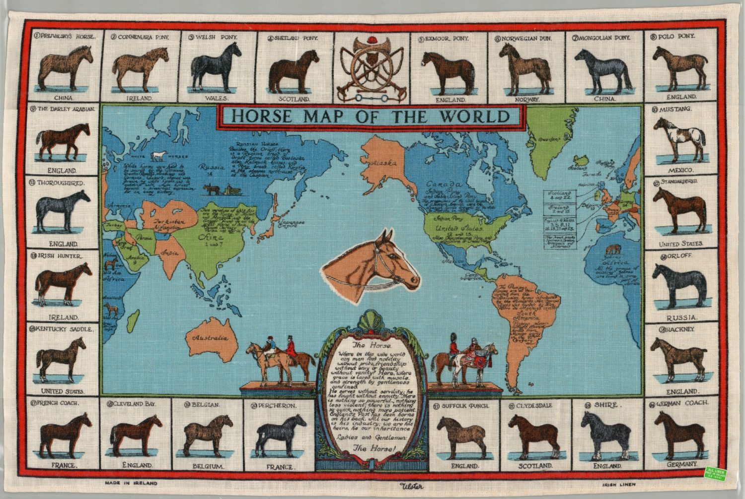 Horse Map of the World - Curtis Wright Maps