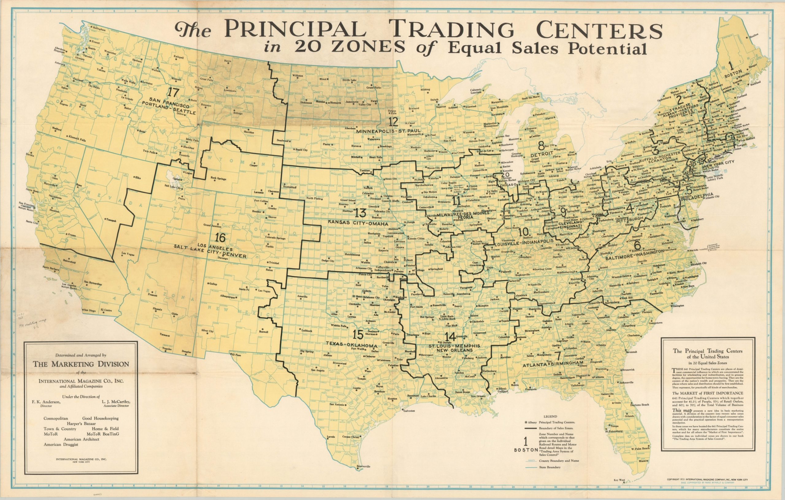 The Principal Trading Centers in 20 Zones of Equal Sales Potential ...