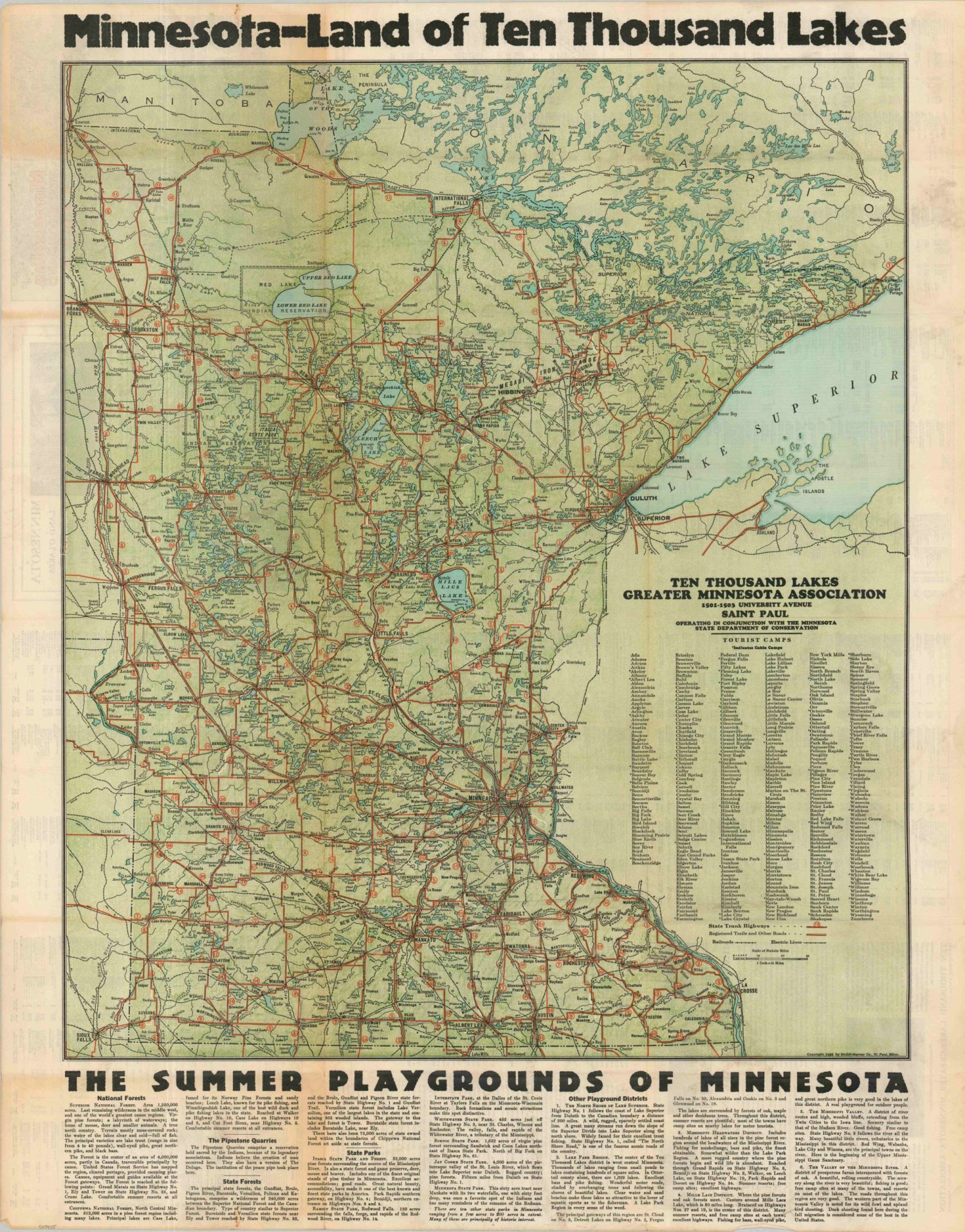Minnesota - Land of Ten Thousand Lakes - Curtis Wright Maps
