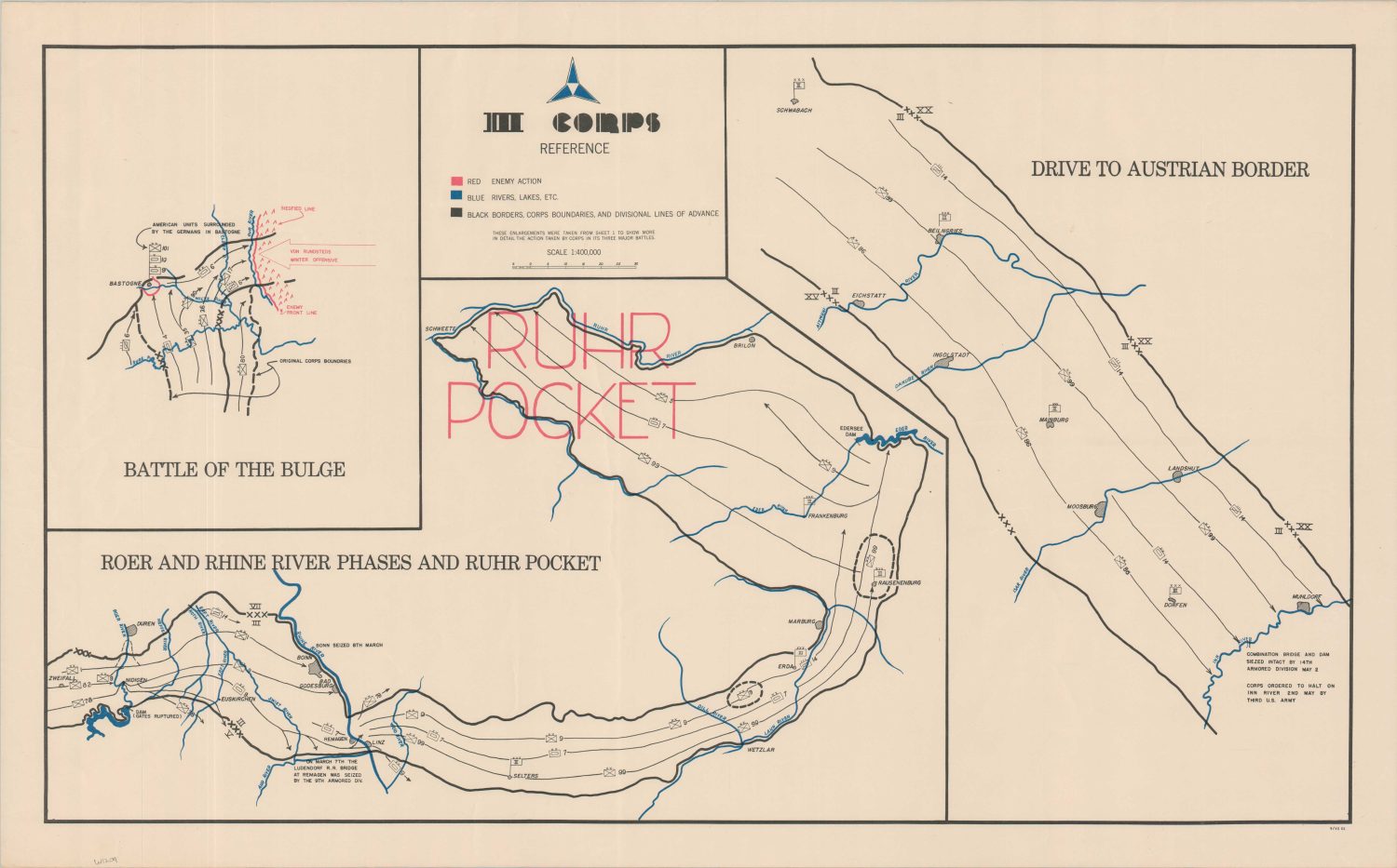 III Corps Reference [WWII Unit History Map] - Curtis Wright Maps