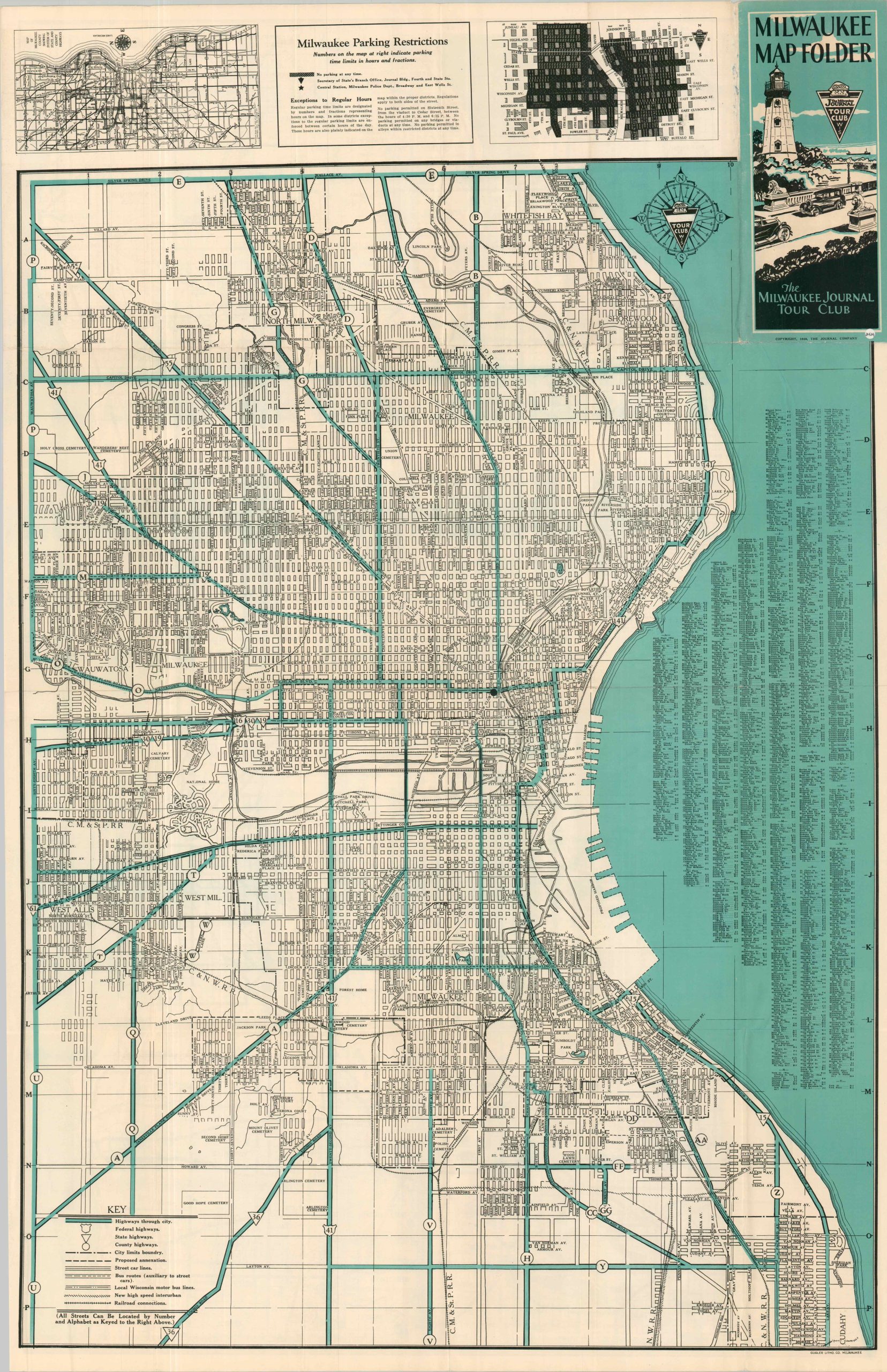 Milwaukee Map Folder - Curtis Wright Maps