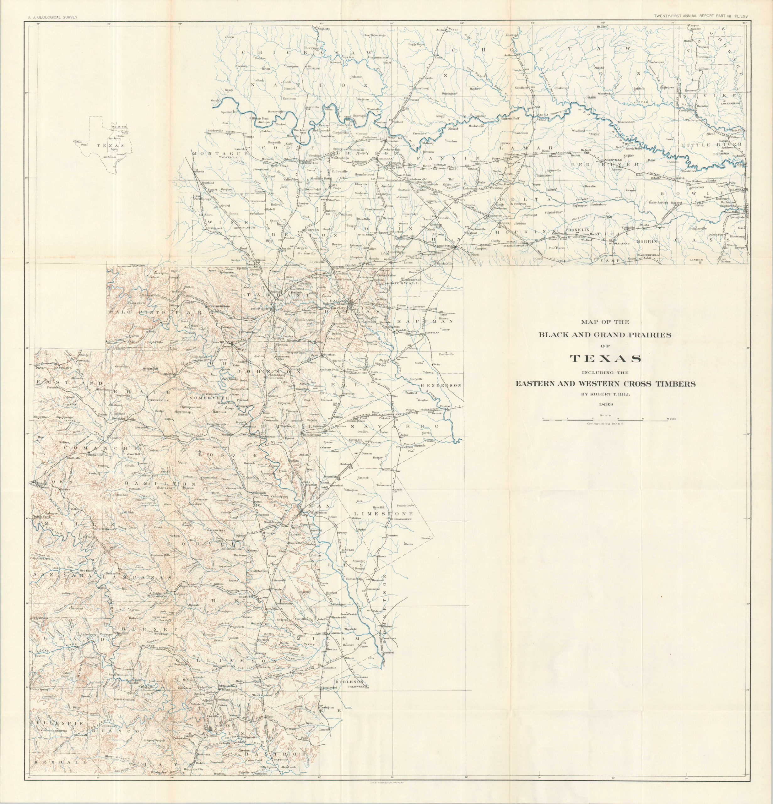 Geography and Geology of the Black and Grand Prairies, Texas - Curtis Wright Maps