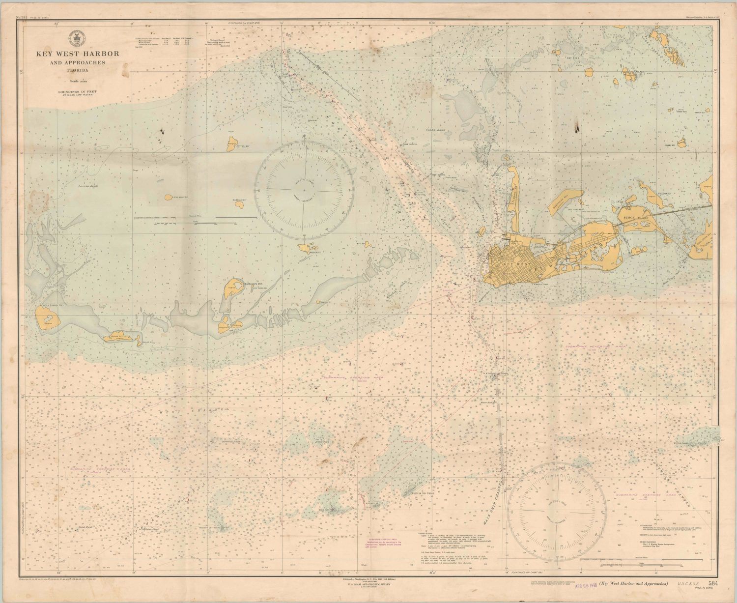 Key West Harbor and Approaches - Curtis Wright Maps