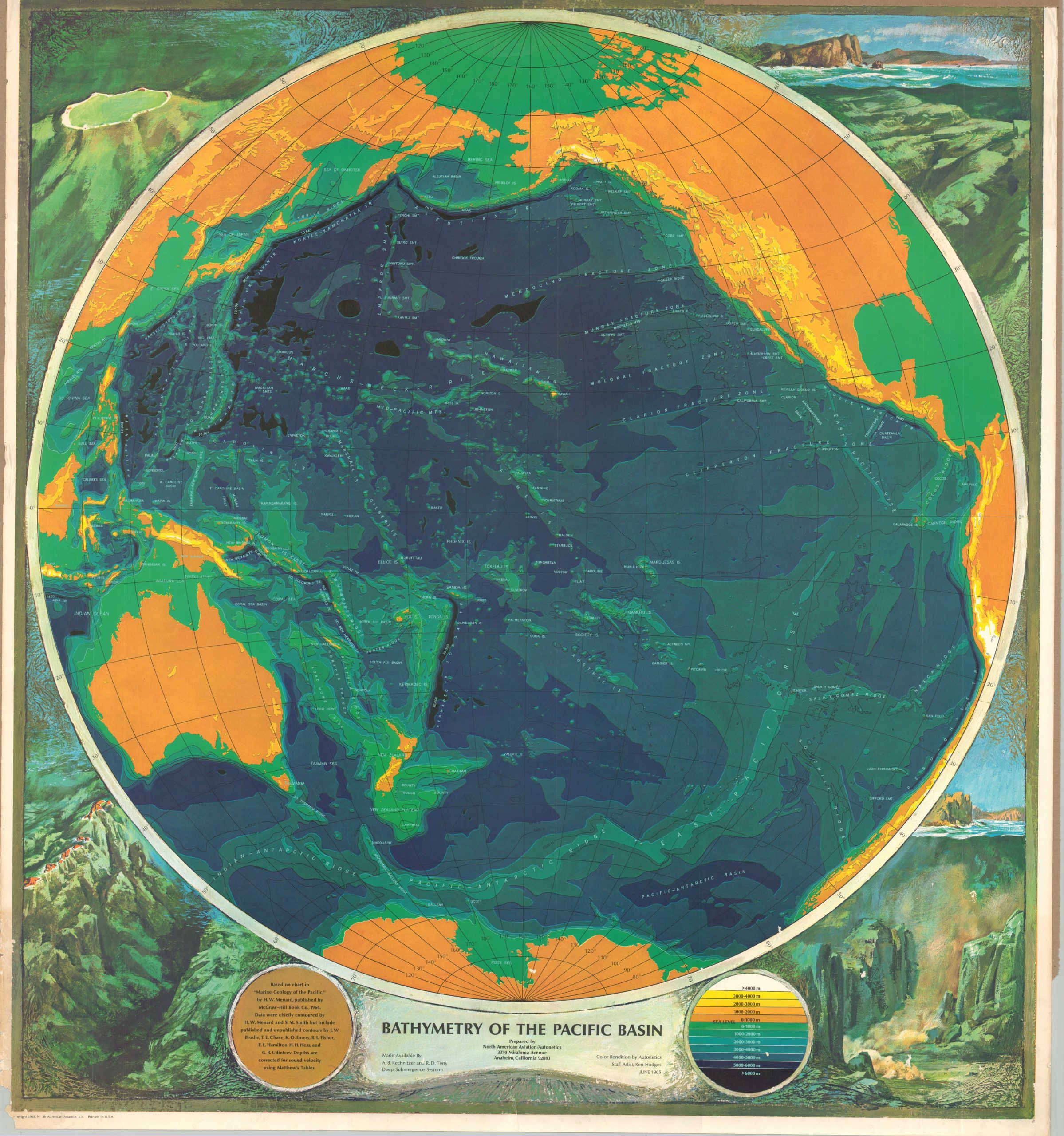 Bathymetry of the Pacific Basin - Curtis Wright Maps