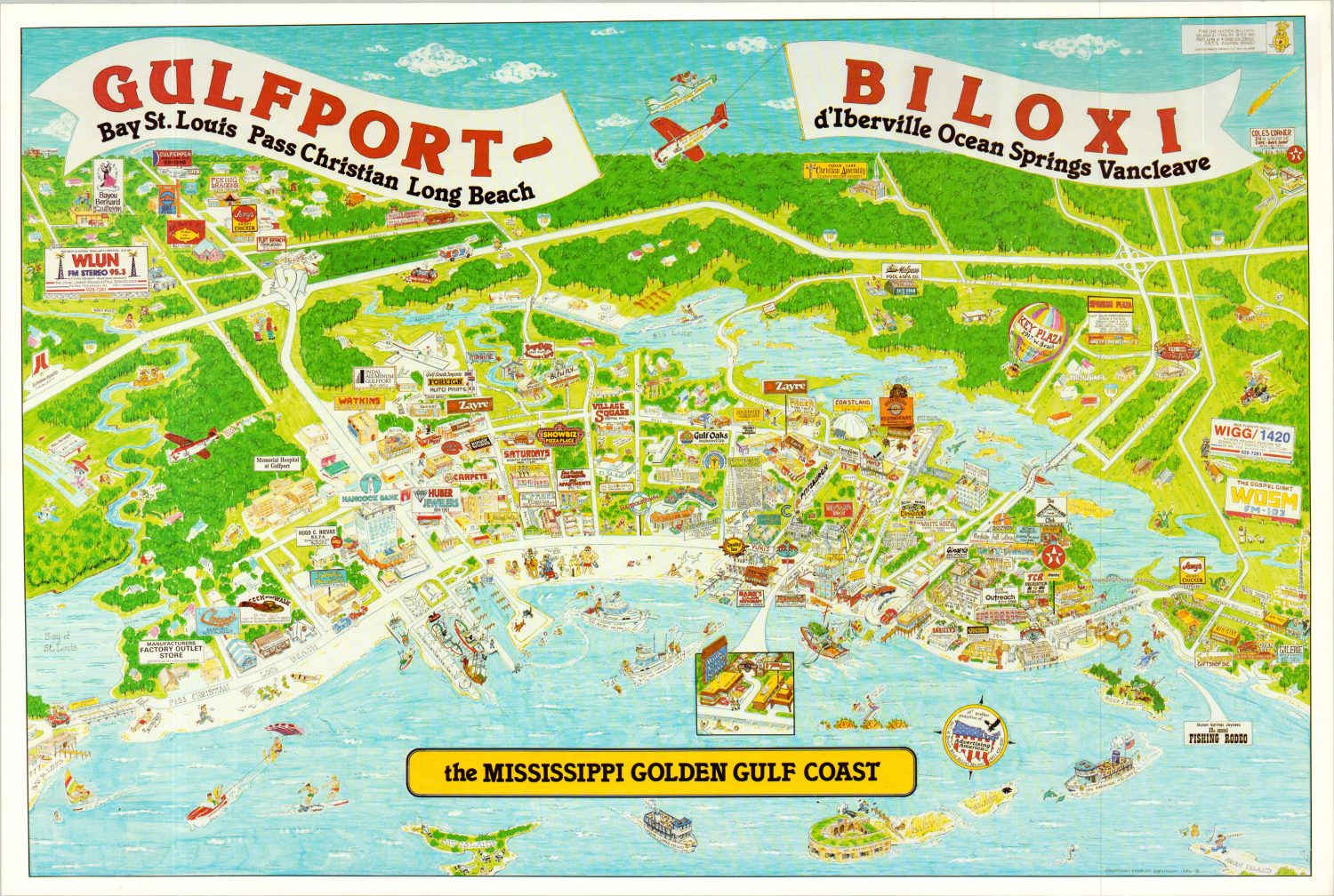Gulfport - Biloxi The Mississippi Golden Gulf Coast - Curtis Wright Maps