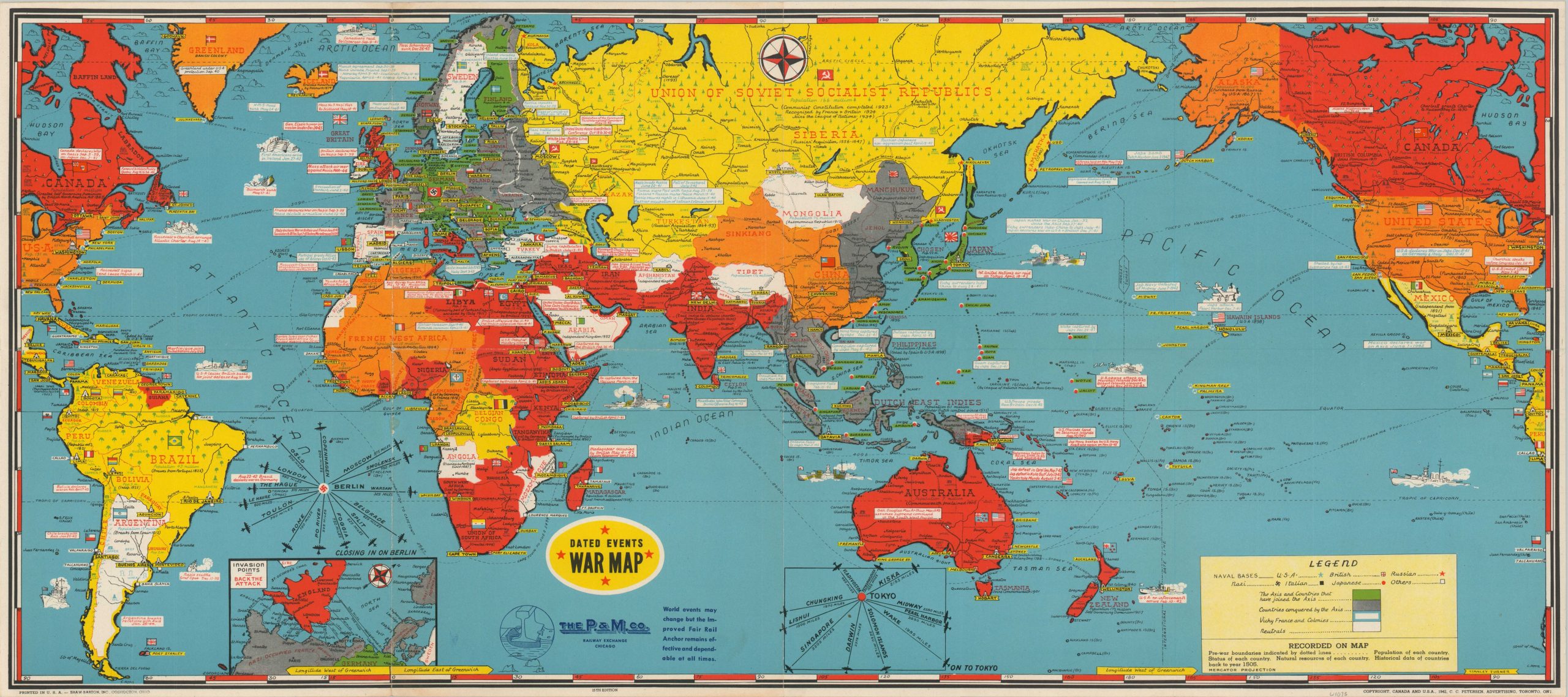 Dated Events War Map - 15th Edition - Curtis Wright Maps