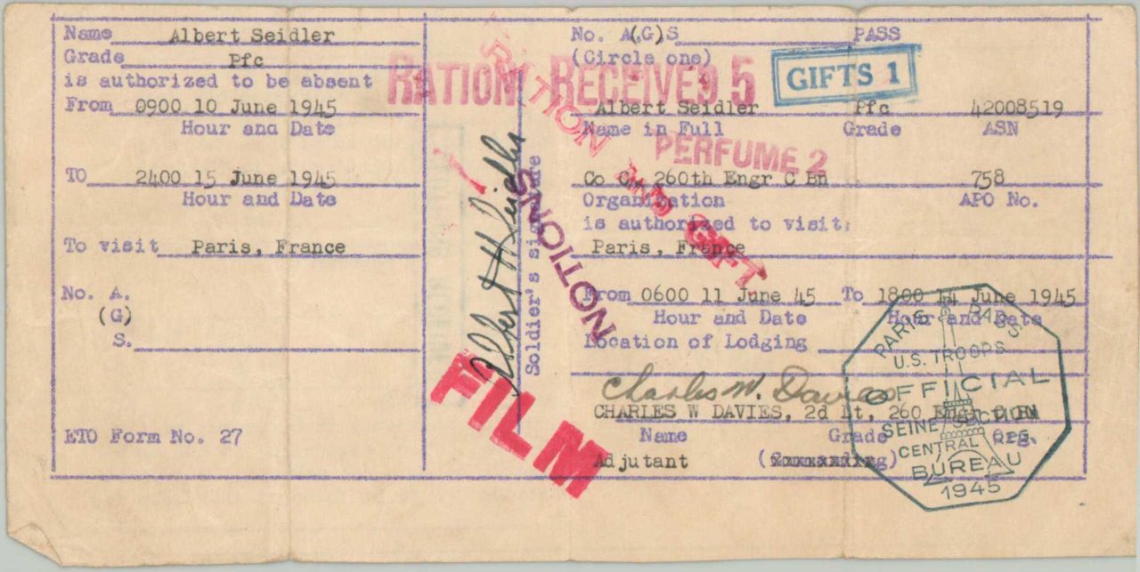 260 Engr. Combat Bn. Route of March France - Germany 24 Dec. 1944 11 ...