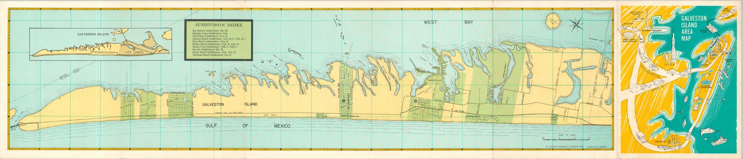 Galveston Island Area Map - Curtis Wright Maps