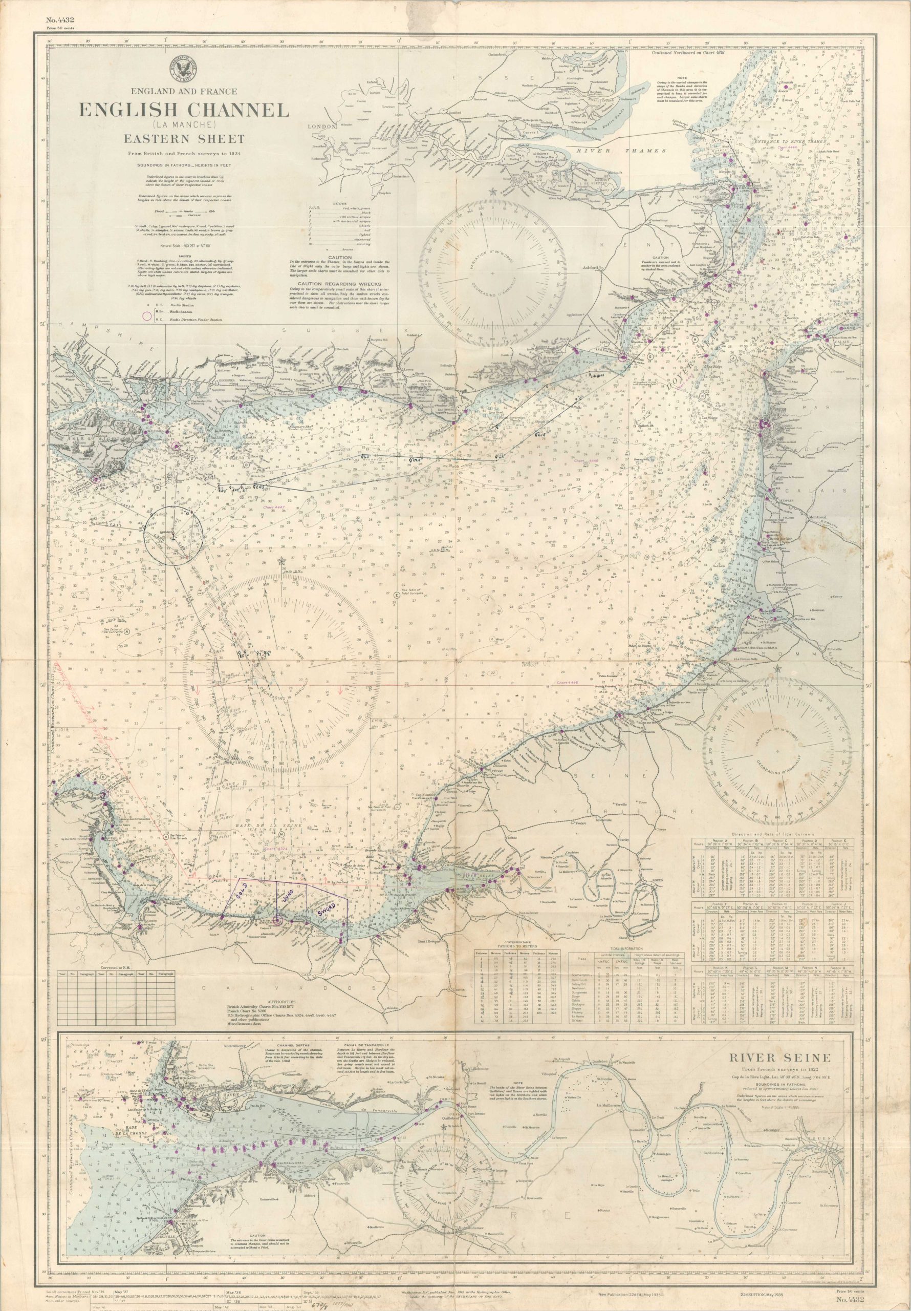 English Channel (La Manche) Eastern Sheet - Curtis Wright Maps