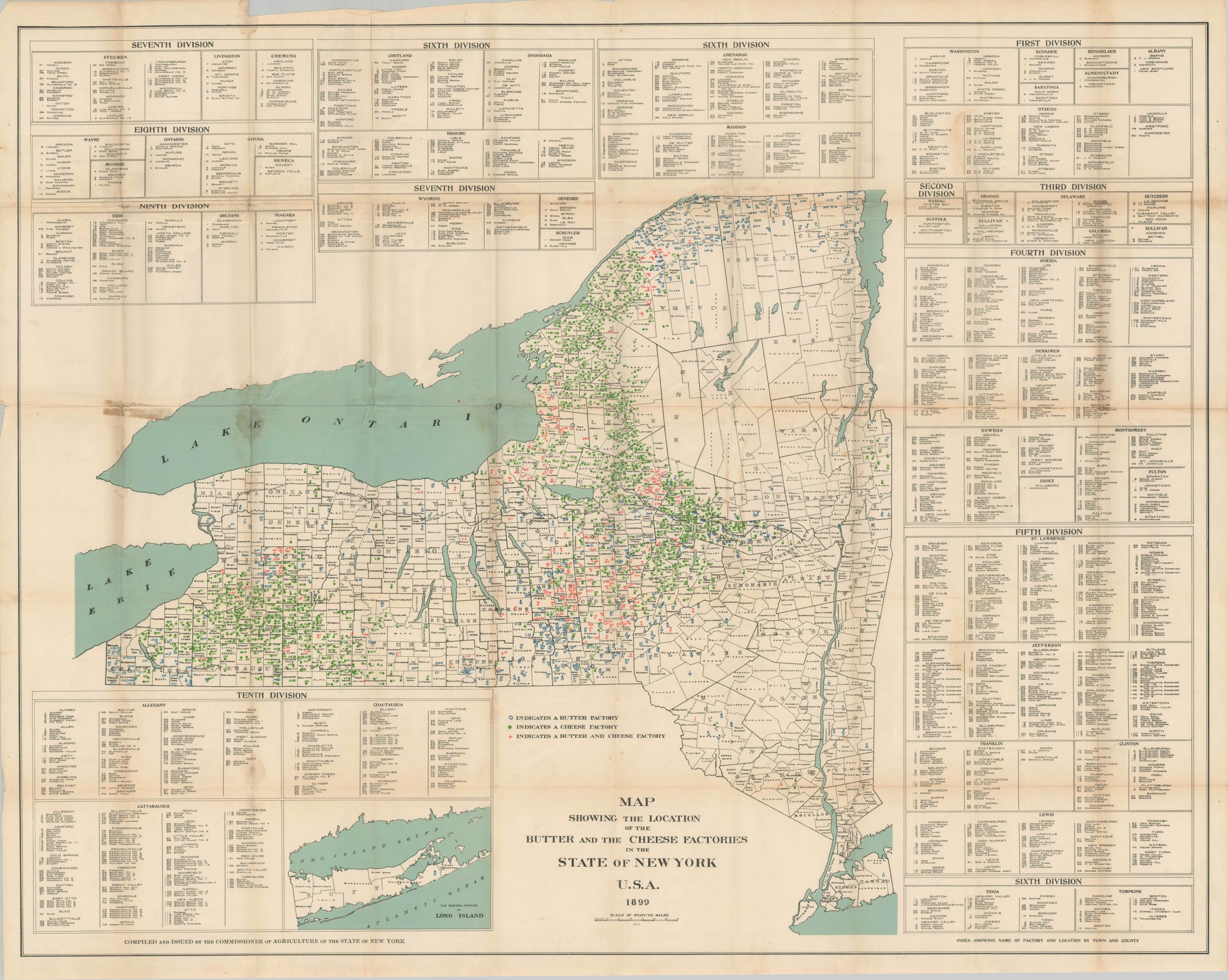 Map Showing the Locations of the Butter and Cheese Factories in the ...