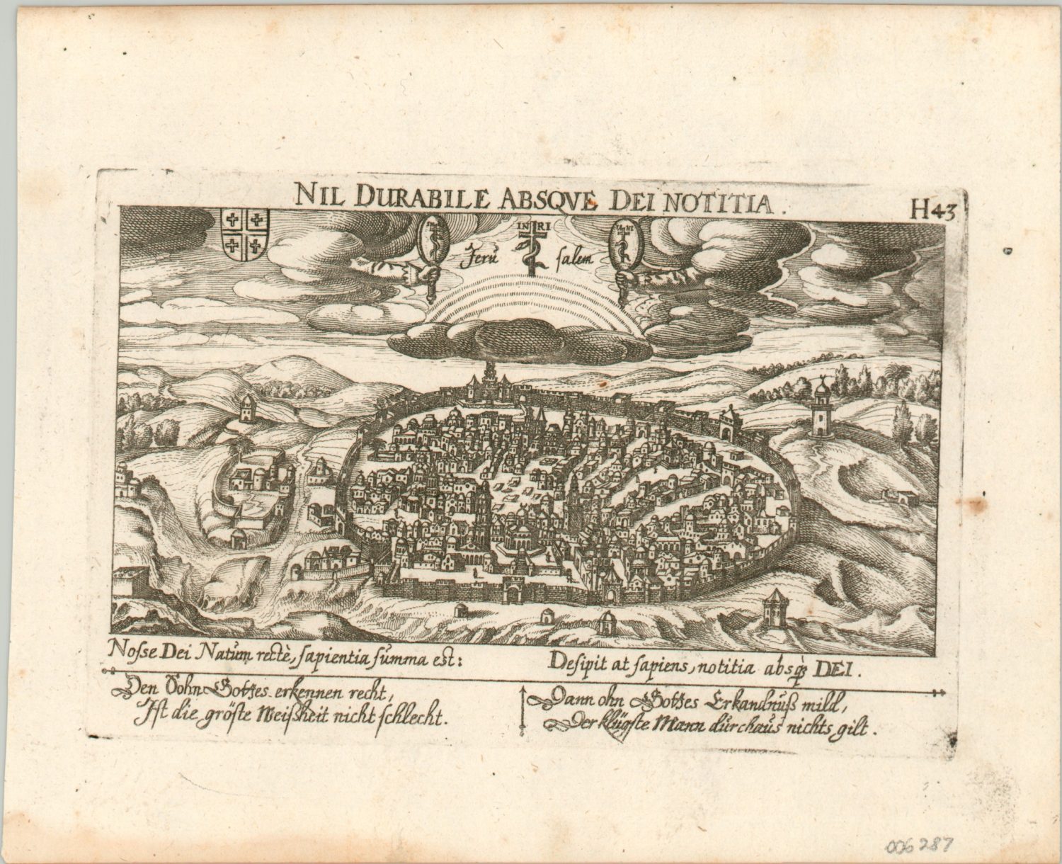 Nil Durabile Absque dei Notitia [Jerusalem] - Curtis Wright Maps