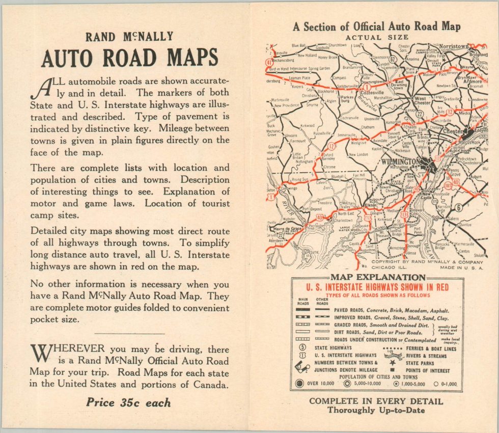 Rand McNally Official Auto Road Map 1928 Catalog - Curtis Wright Maps