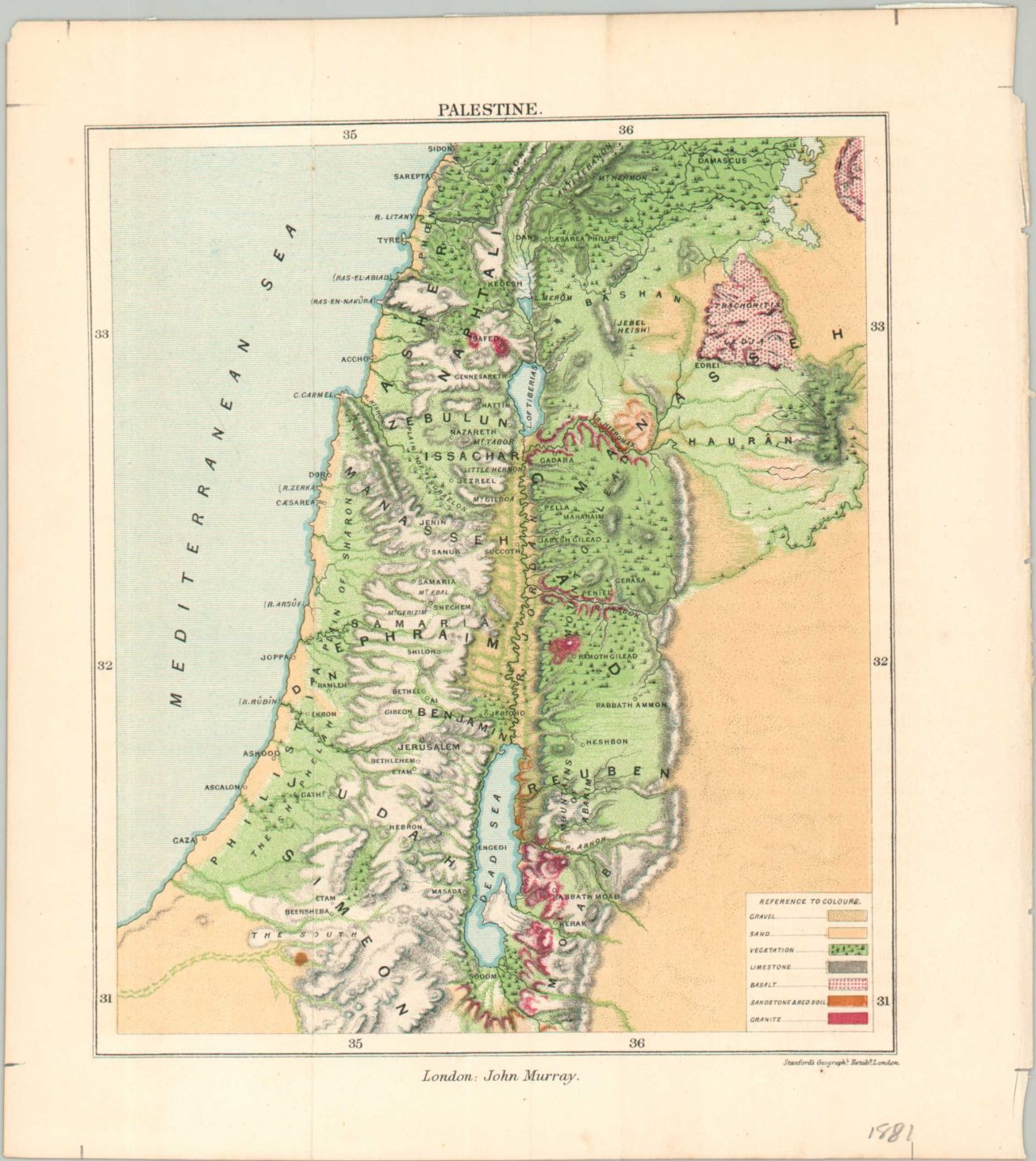 [Three Geological Maps of Palestine] - Curtis Wright Maps