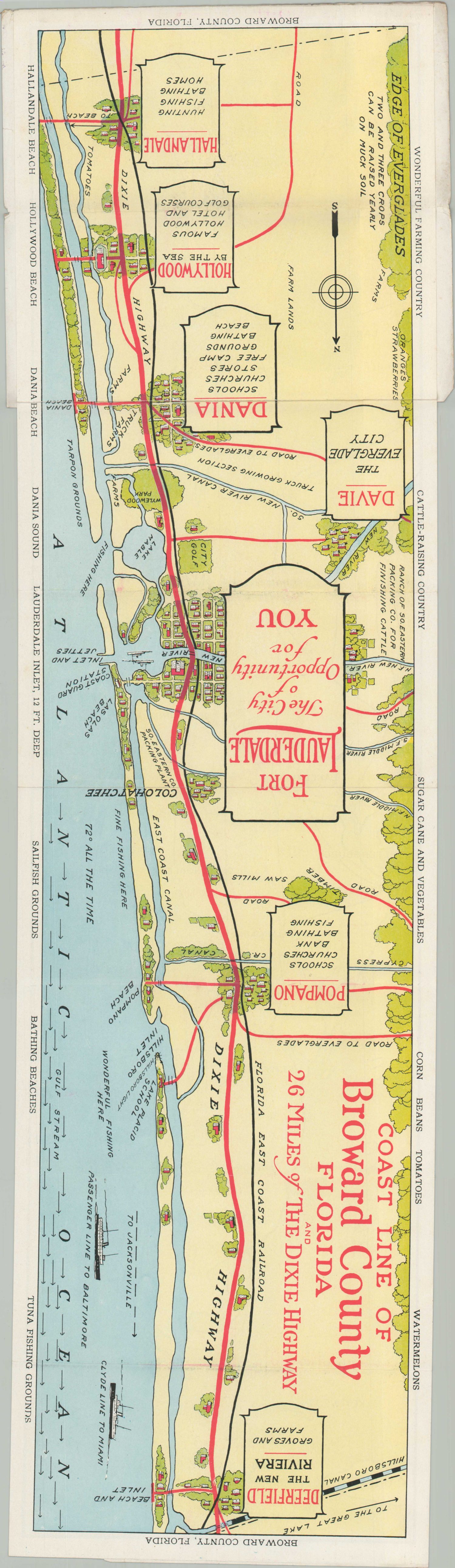 Coast Line of Broward County Florida and 26 Miles of the Dixie Highway ...