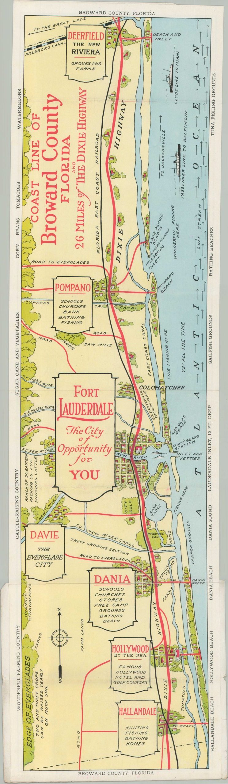 Coast Line of Broward County Florida and 26 Miles of the Dixie Highway ...