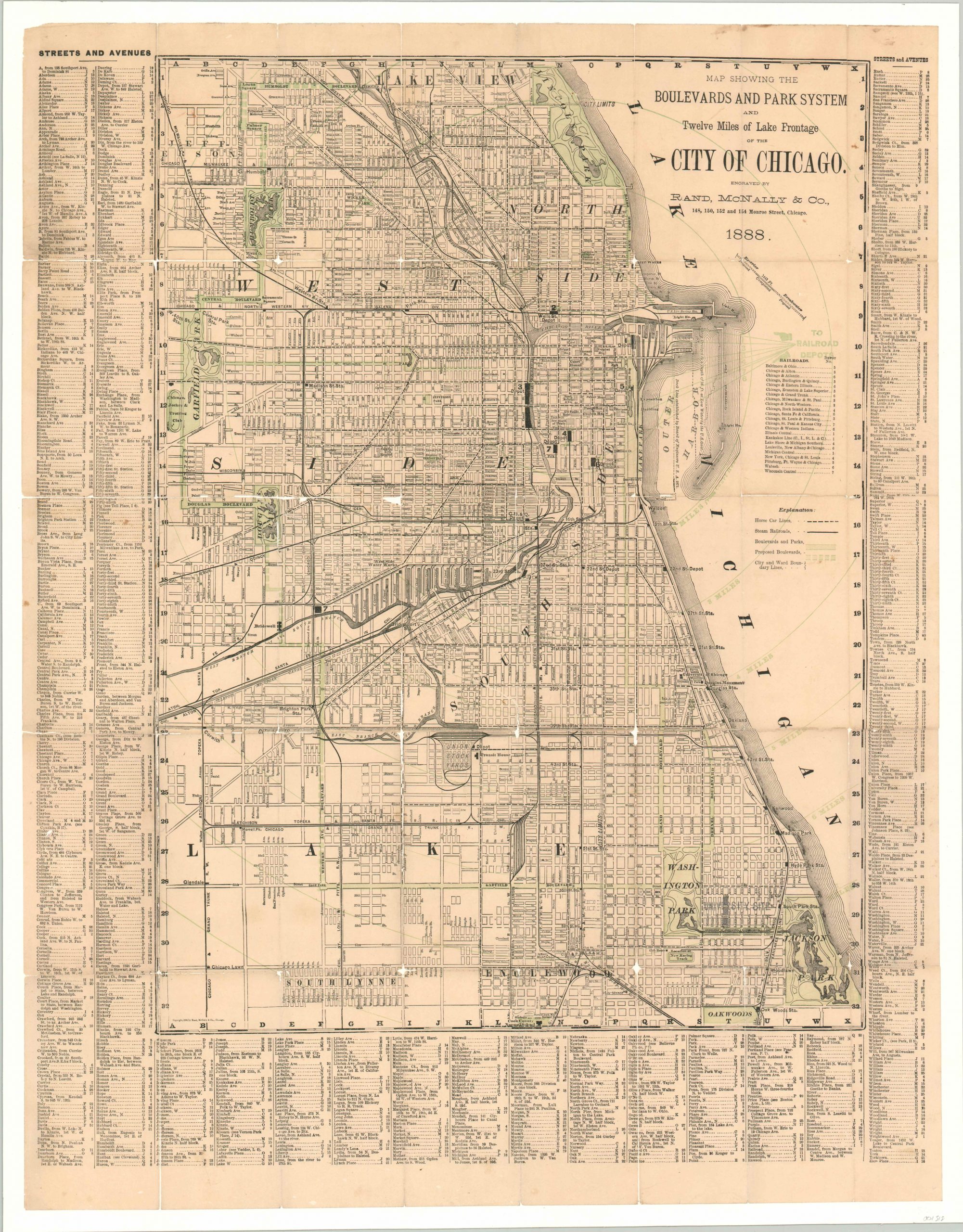 Map Showing the Boulevards and Park System and Twelve Miles of Lake ...