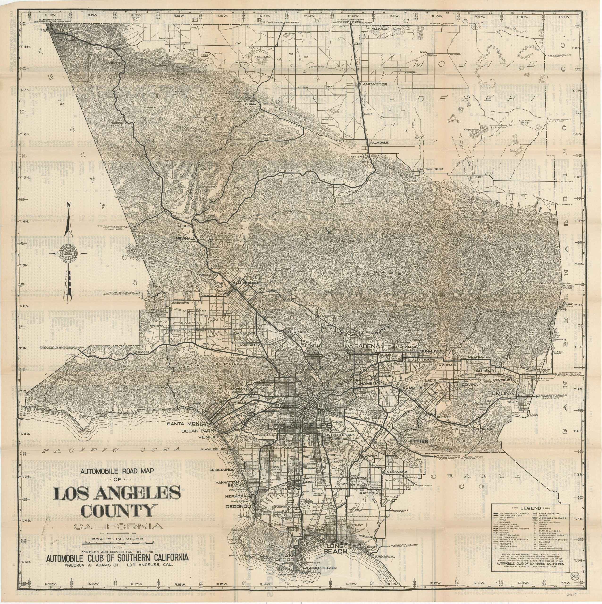 Map Of Los Angeles County LA County Stairways, Walkways, And