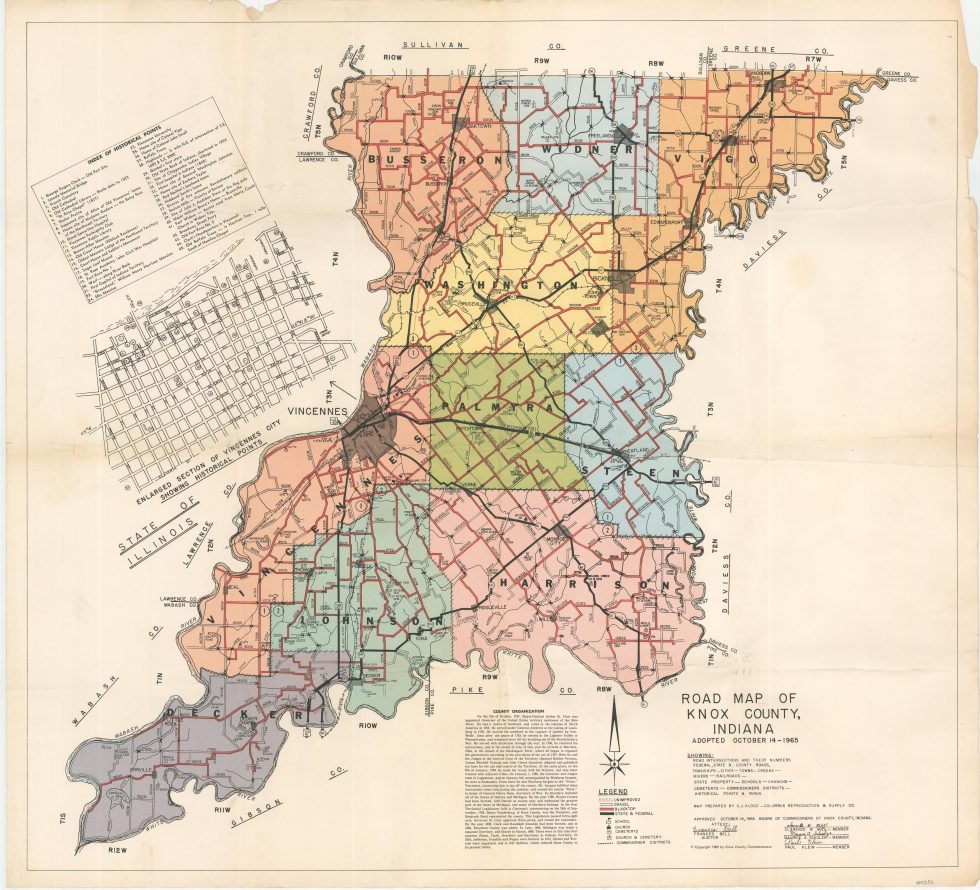 Road Map of Knox County, Indiana - Curtis Wright Maps