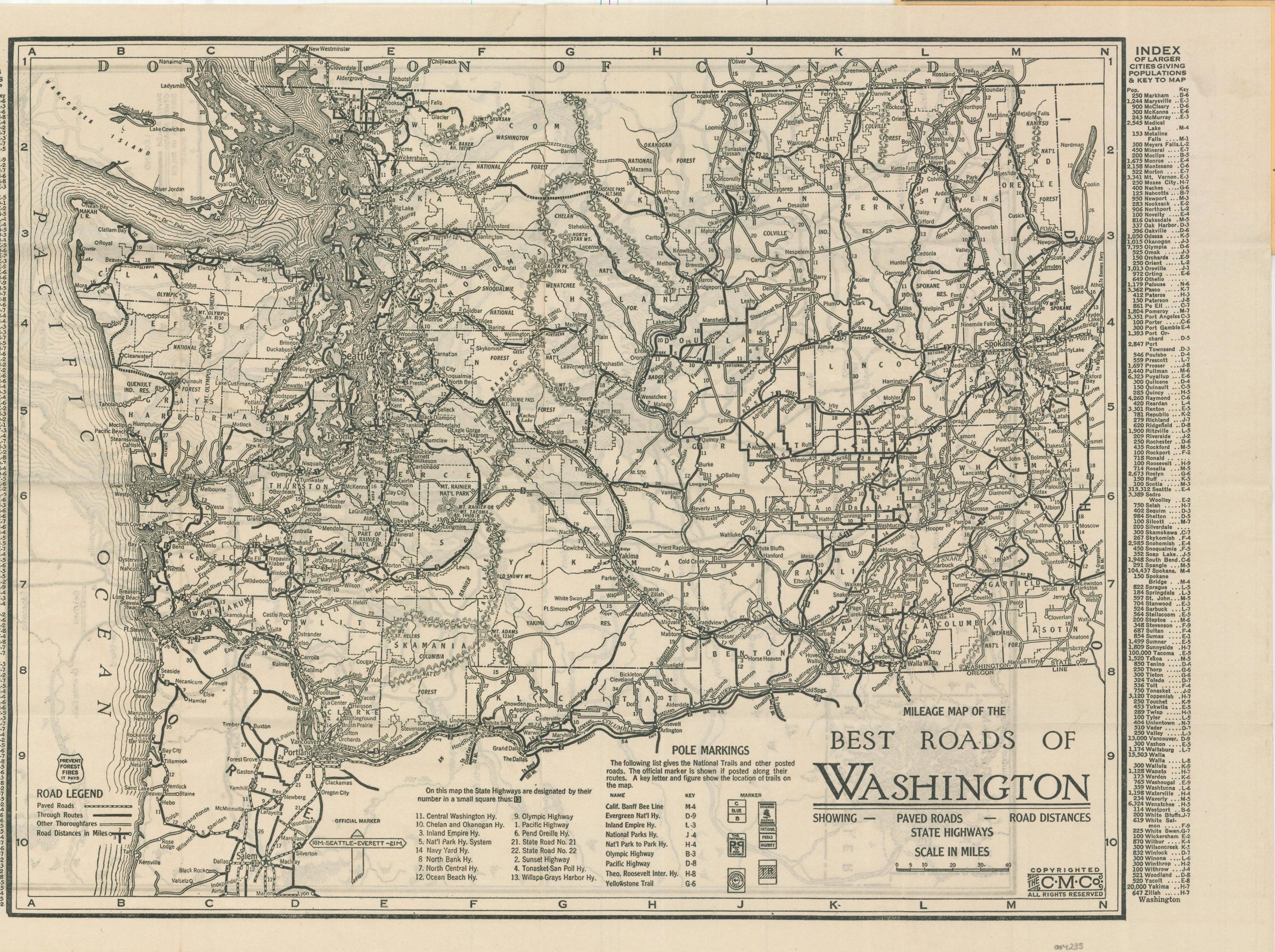 Large Detailed Roads And Highways Map Of Washington State