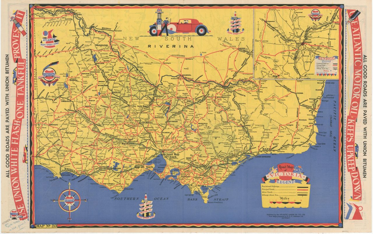 Road Map of Victoria - Curtis Wright Maps