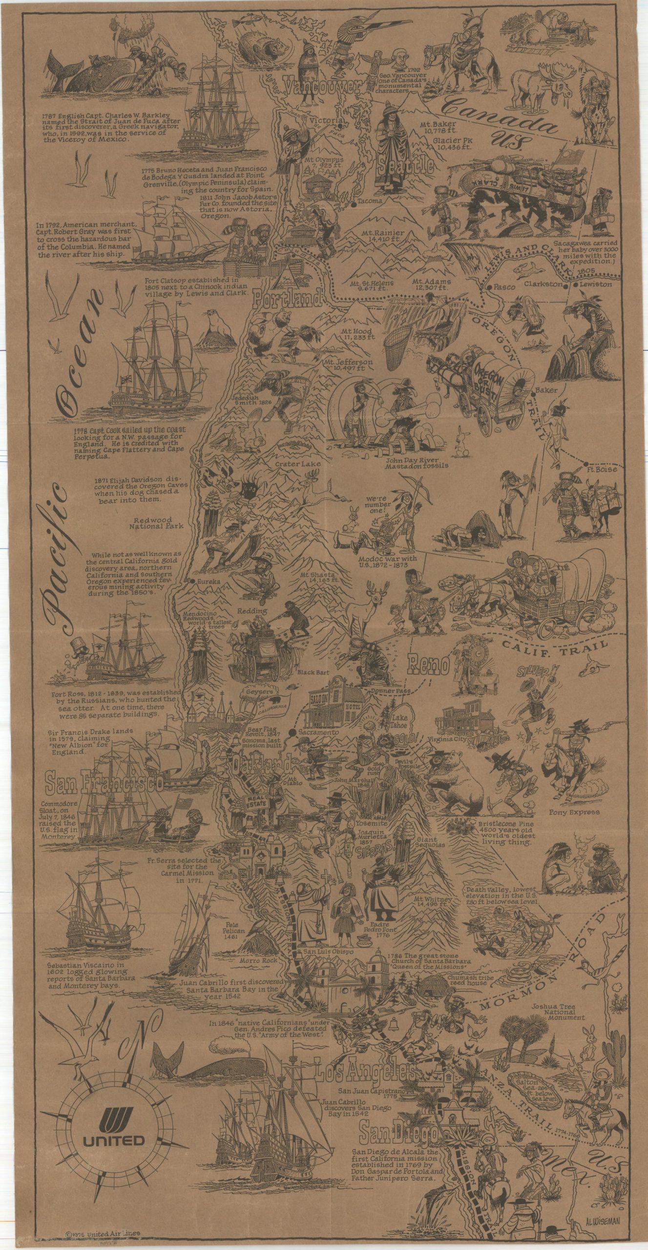 The West Coaster [Title on Verso] - Curtis Wright Maps