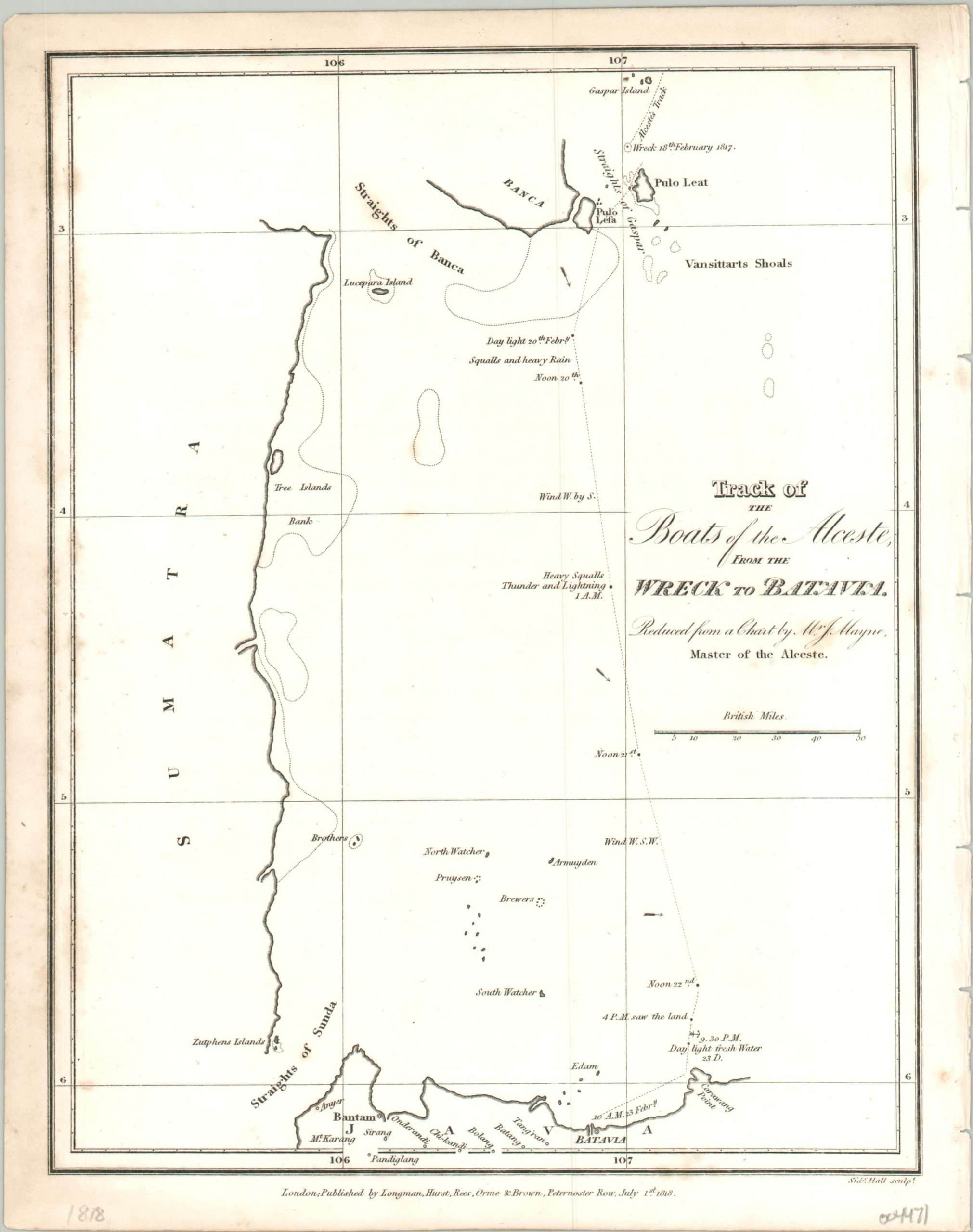 Track of the Boats of the Alceste from the Wreck to Batavia - Curtis ...