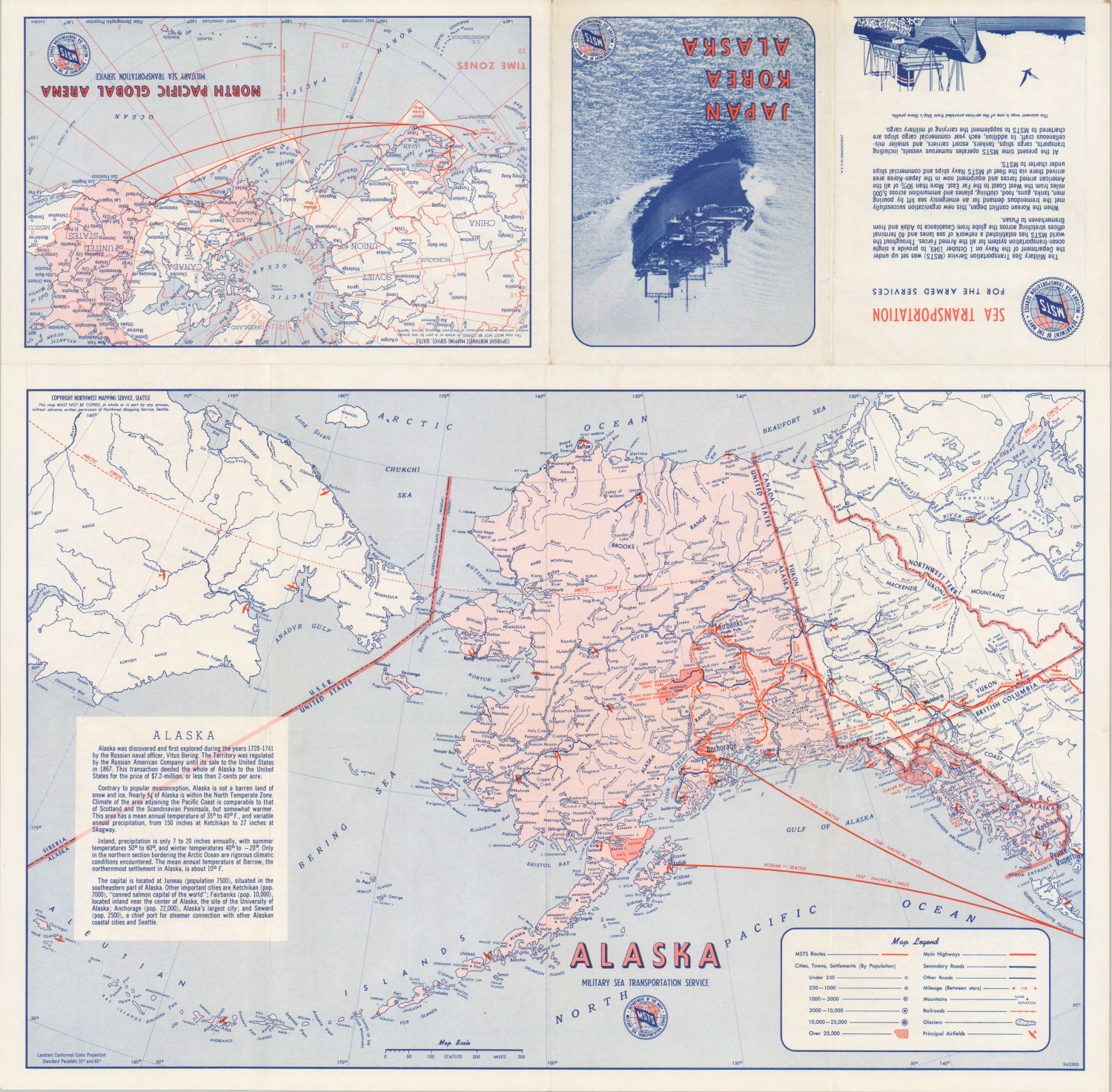 Japan Korea Alaska [Title on Verso] - Curtis Wright Maps