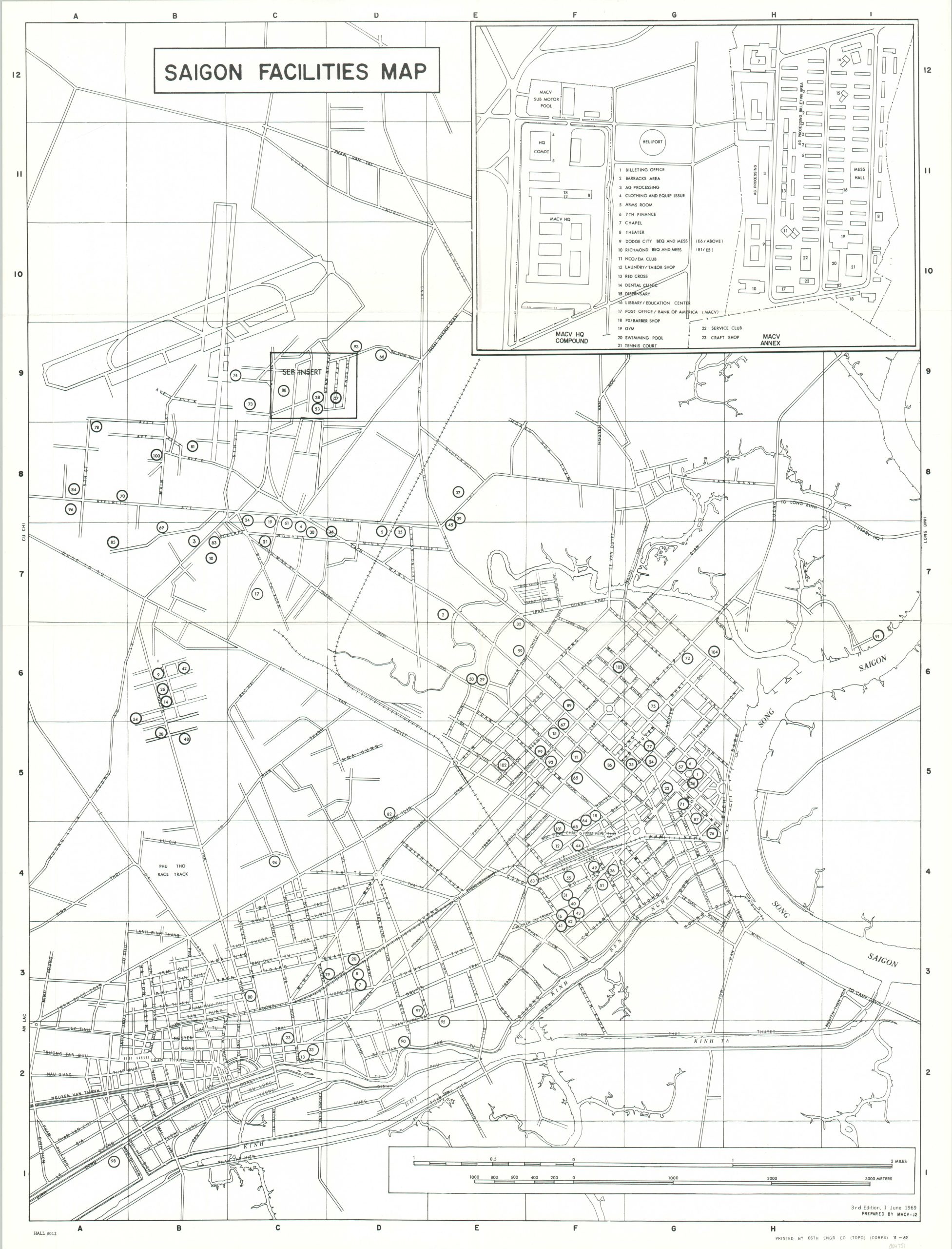 Saigon Facilities Map - Curtis Wright Maps